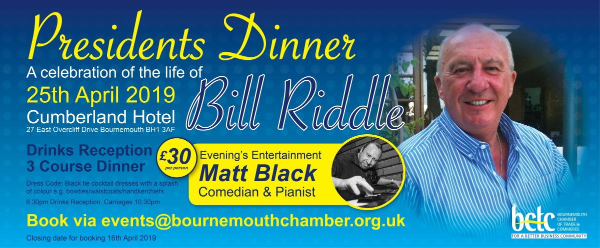 BCTC President Dinner – celebrating the life of Bill Riddle ...